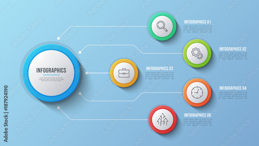 Vector 5 options infographic design, structure chart, presentation ...