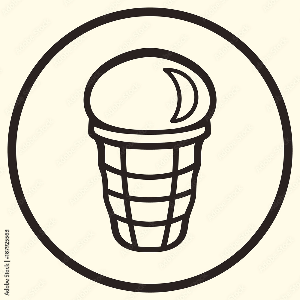 Sign Of Ice Cream In Wafer Cup Vector Image Isolated Ice Cream In
