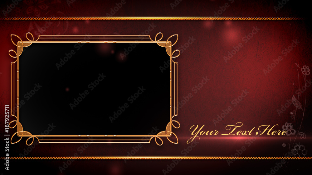 Maroon & Gold Frame Overlay Stock Template | Adobe Stock