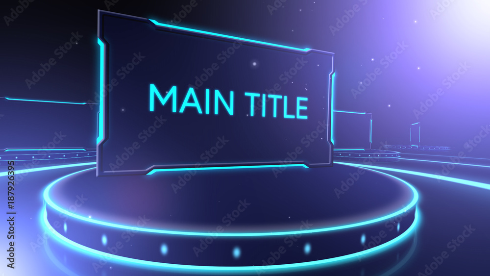 Futuristic Blue & Cyan Title Stock Template | Adobe Stock