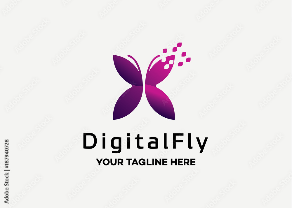 Digital Fly Logo Template Design Vector, Emblem, Design Concept ...