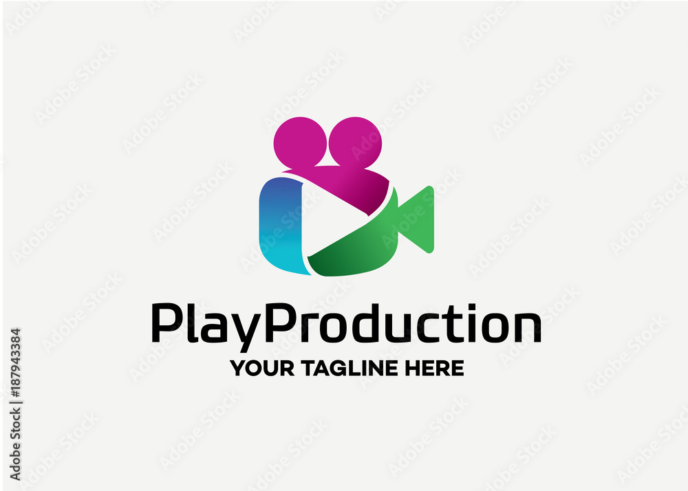Play Production Logo Template Design Vector, Emblem, Design Concept ...