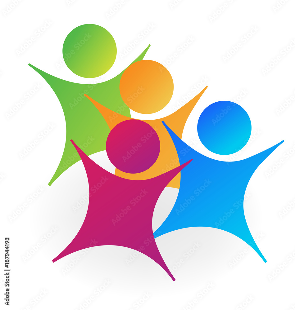 Cheerful playful children school group, icon Stock Vector | Adobe Stock