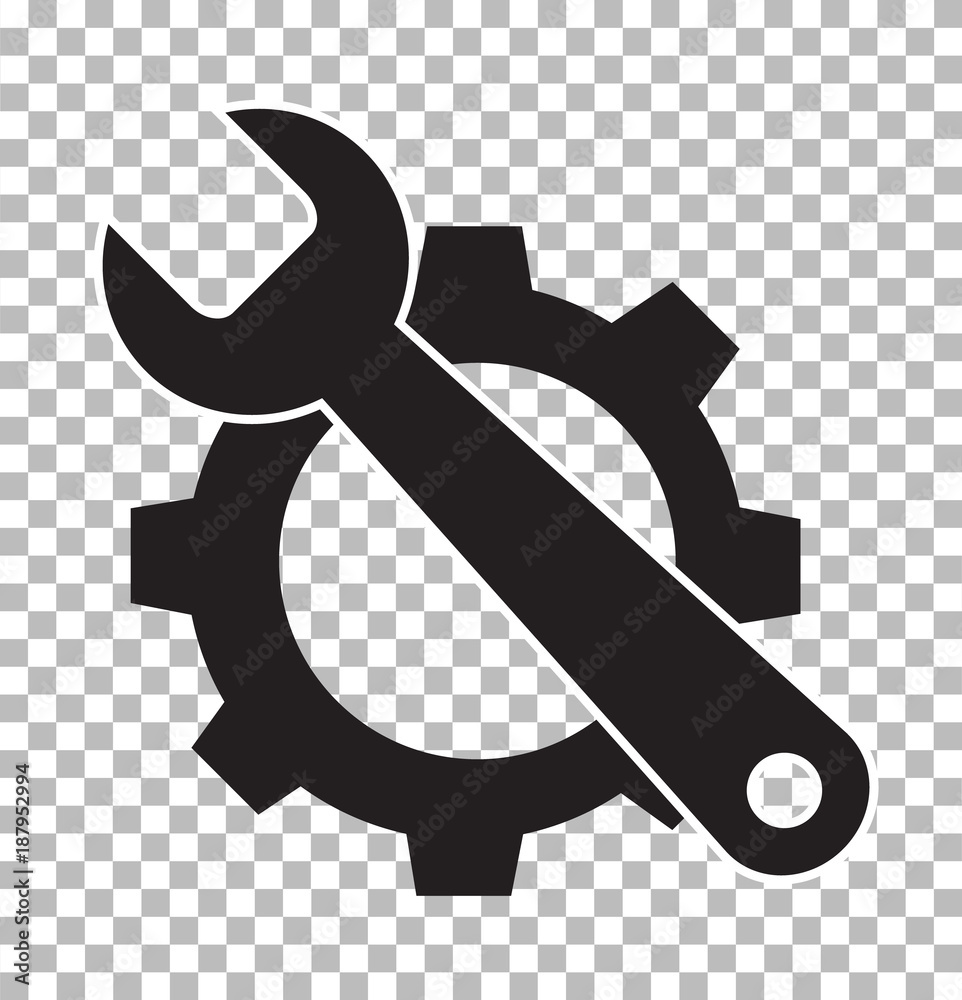 service tools on transparent. flat style. service tools icon. repair ...