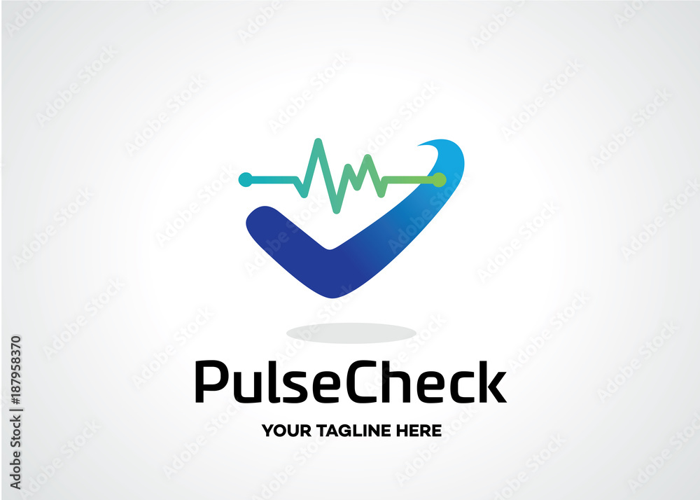 Pulse Check Logo Template Design Vector, Emblem, Design Concept ...