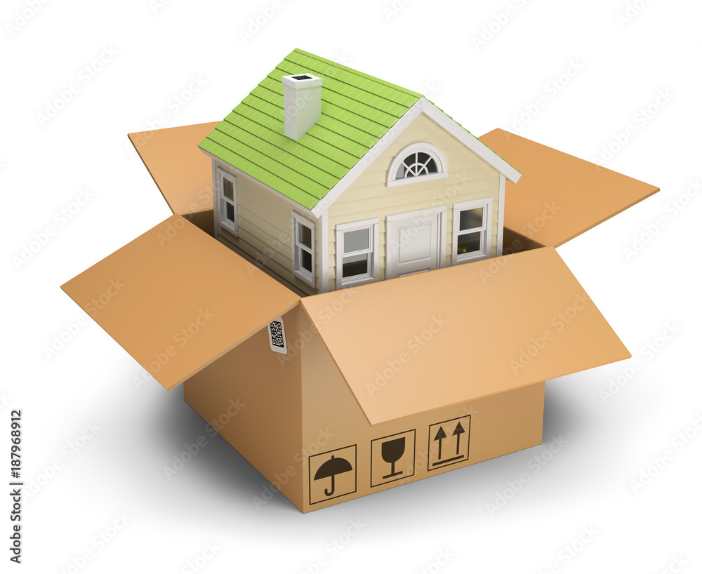 house in a box Stock Illustration | Adobe Stock