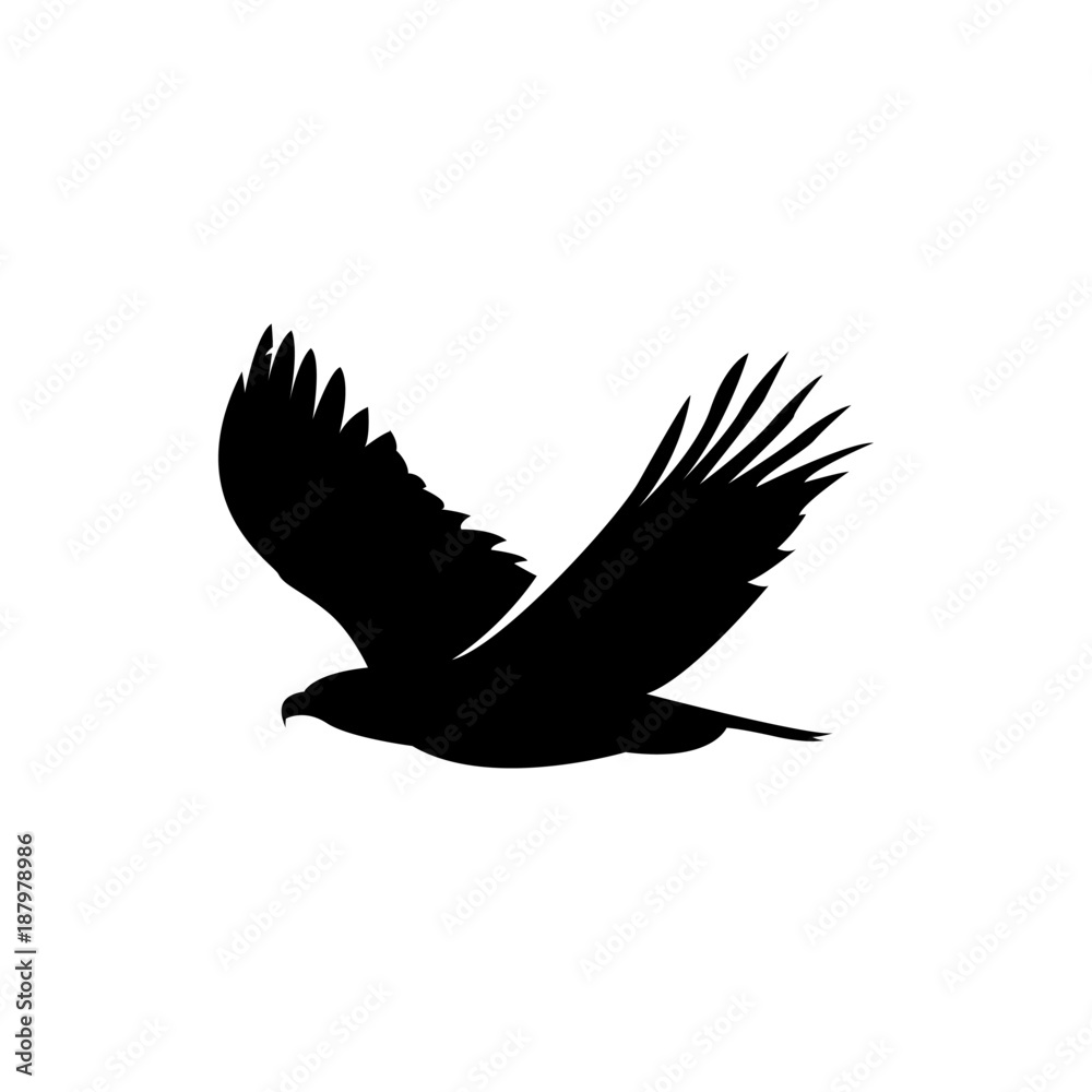 flying eagle vector silhouette Stock Vector | Adobe Stock
