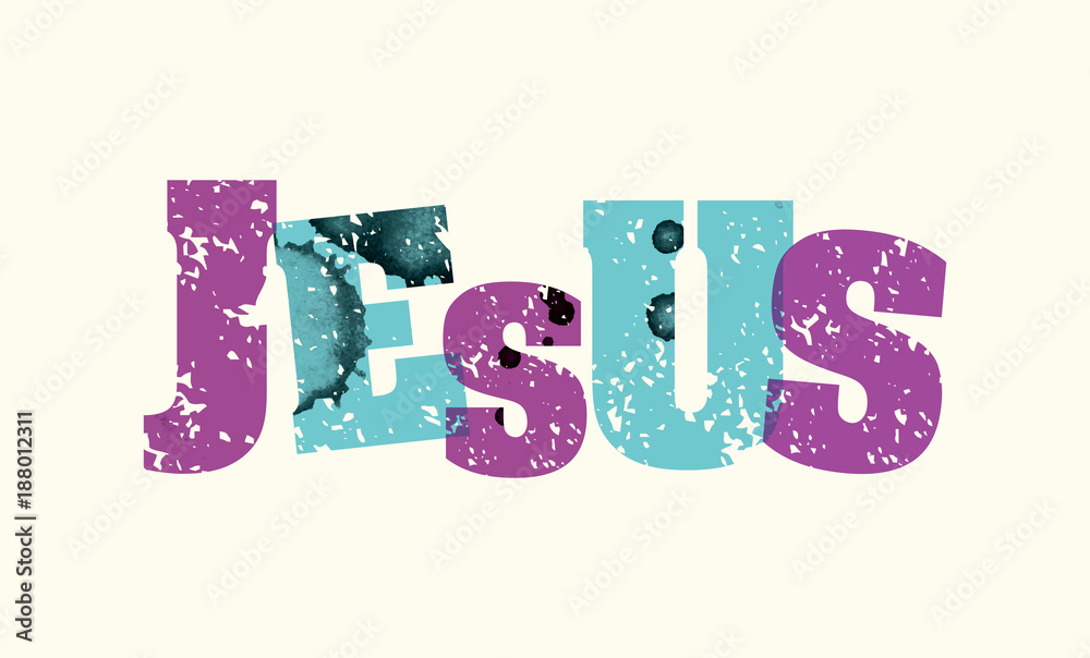 Jesus Concept Stamped Word Art Illustration Stock Vector | Adobe Stock