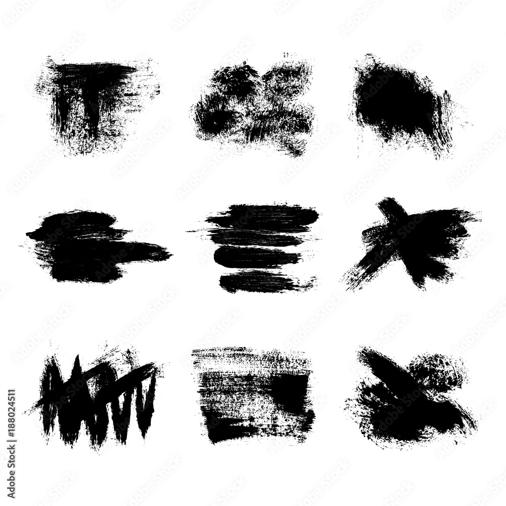 Vector grange paint spots. Sample for brush strokes, logo backgrounds ...