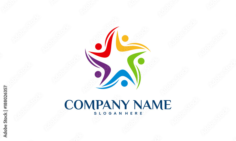Social Group logo designs template, Community logo designs, Star Group ...