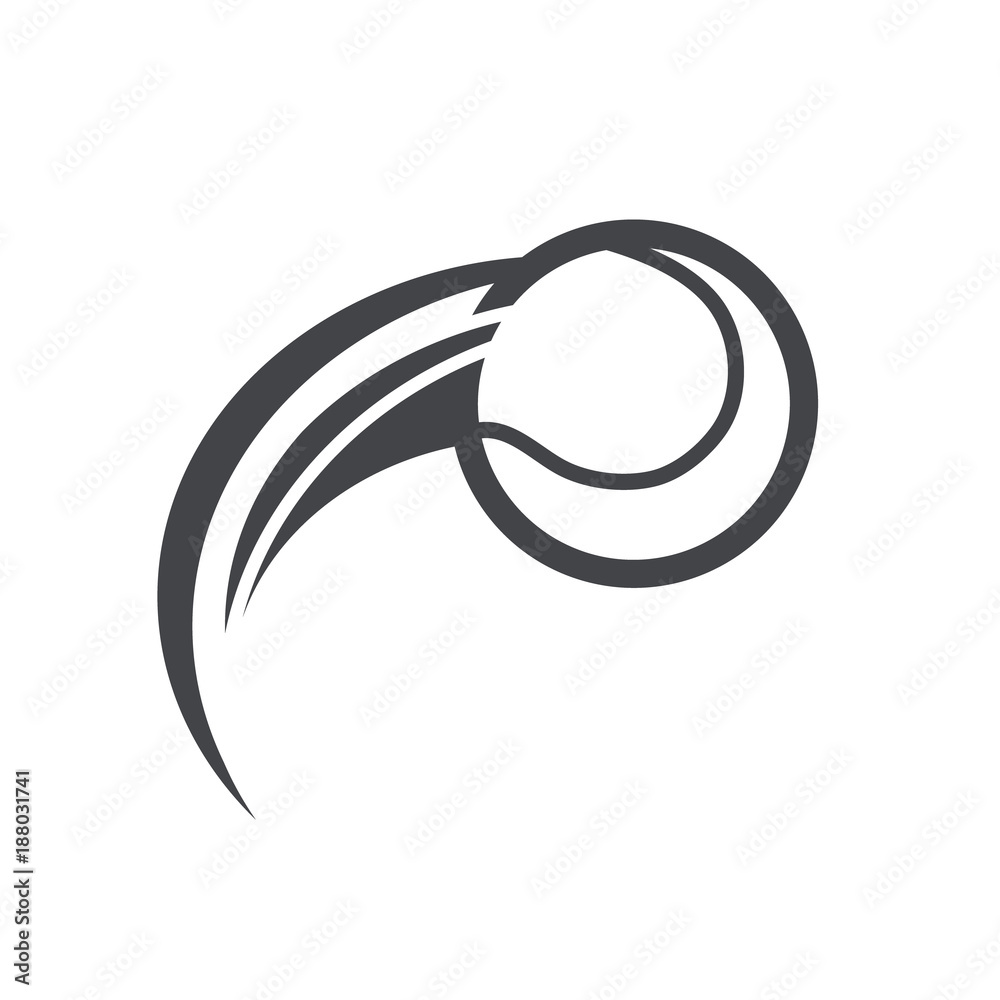 Baseball logo icon with swoosh design Stock Vector | Adobe Stock