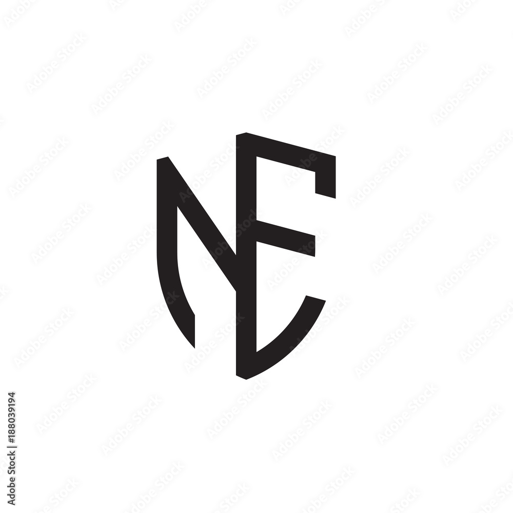 Initial letters line shield shape logo Stock Vector | Adobe Stock