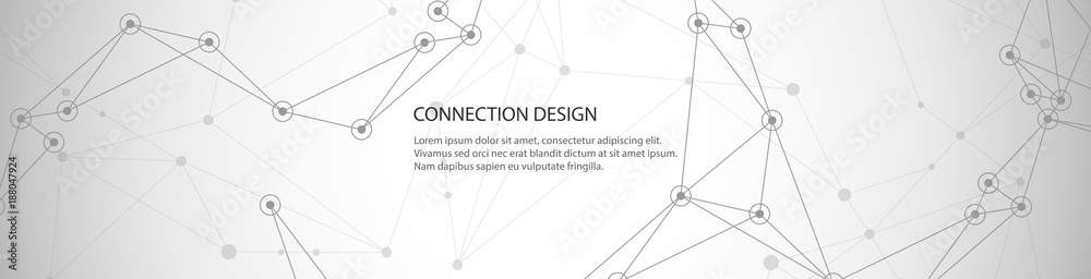 Vector banner design, global connection with lines and dots. Digital ...