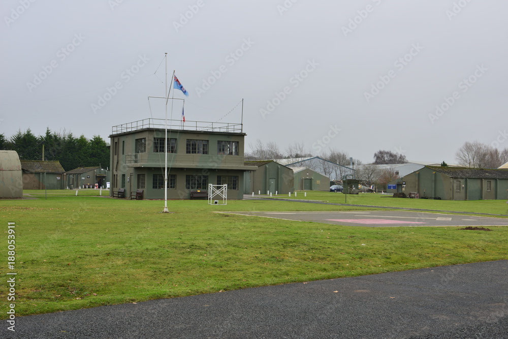 A control tower at a World War Two bomber command base in the UK Stock ...