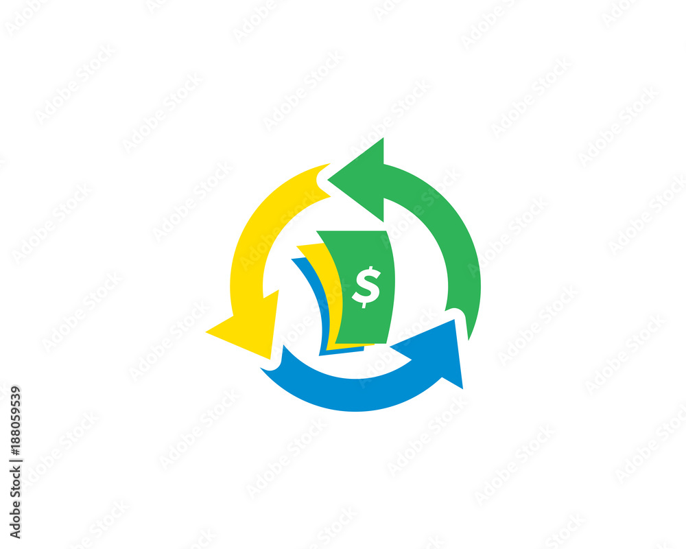 money arrow logo Stock Vector | Adobe Stock