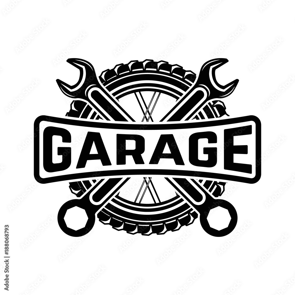 Garage Service Station Car Repair Design Element For Logo Label garage-service-station-car-repair-design-element-for-logo-label