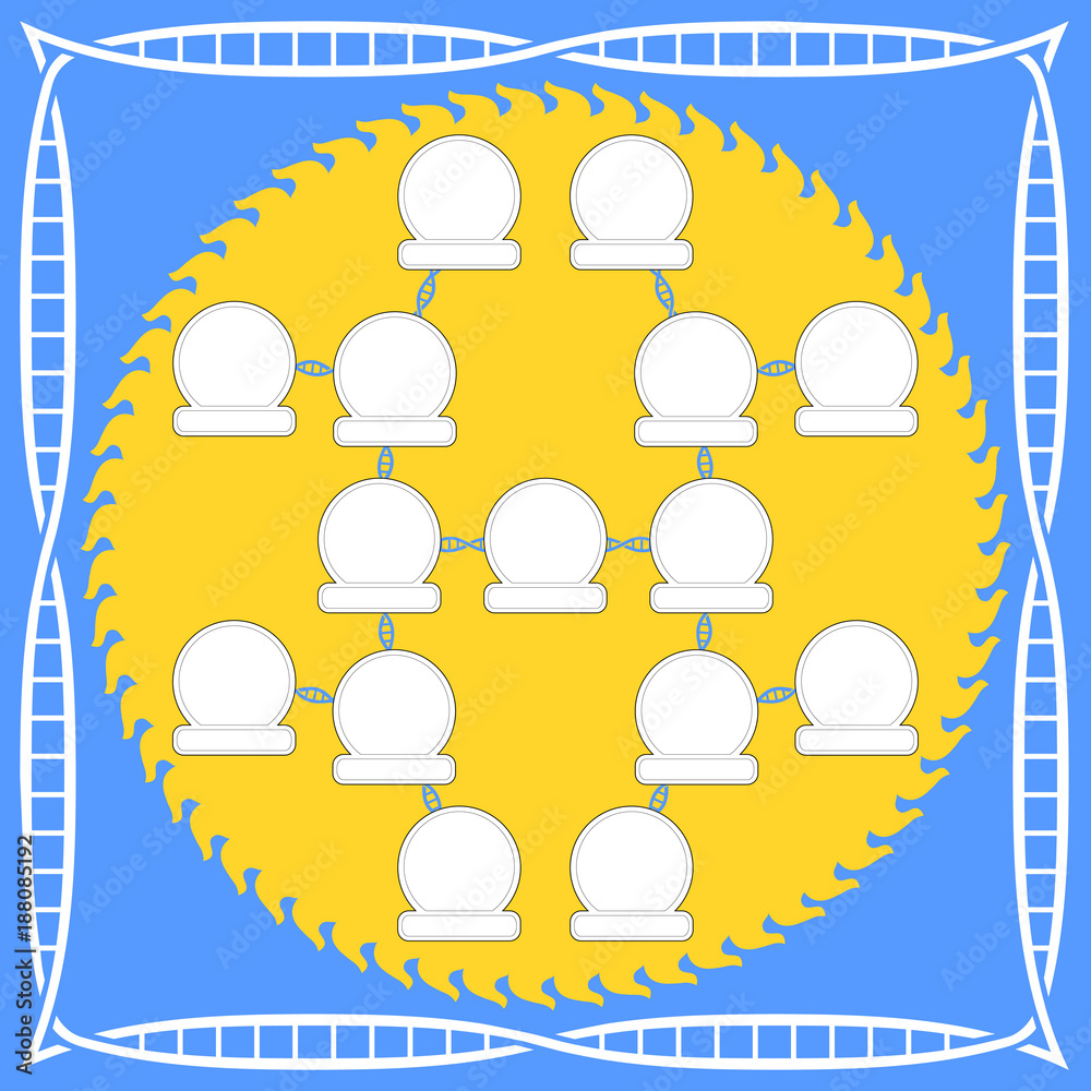 Radial family tree of four generations Round diagram of a family tree ...