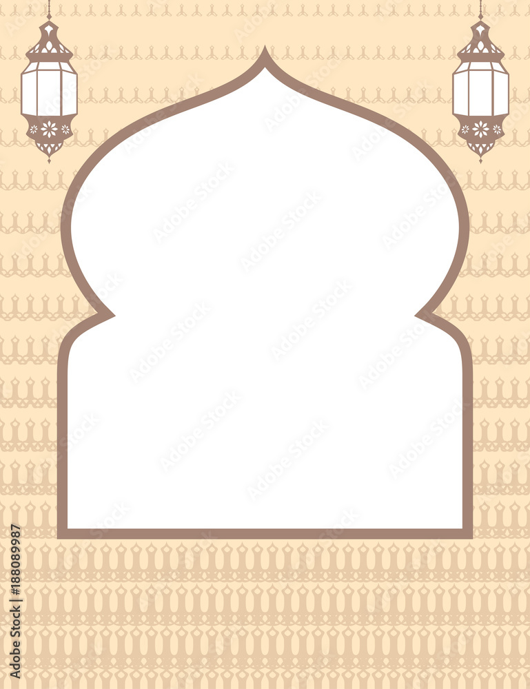 Islamic poster background design in desert themed colors Stock Vector ...