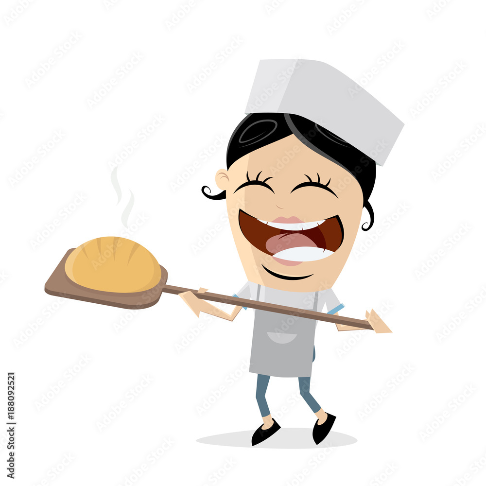 cartoon illustration of a female baker Stock Vector | Adobe Stock