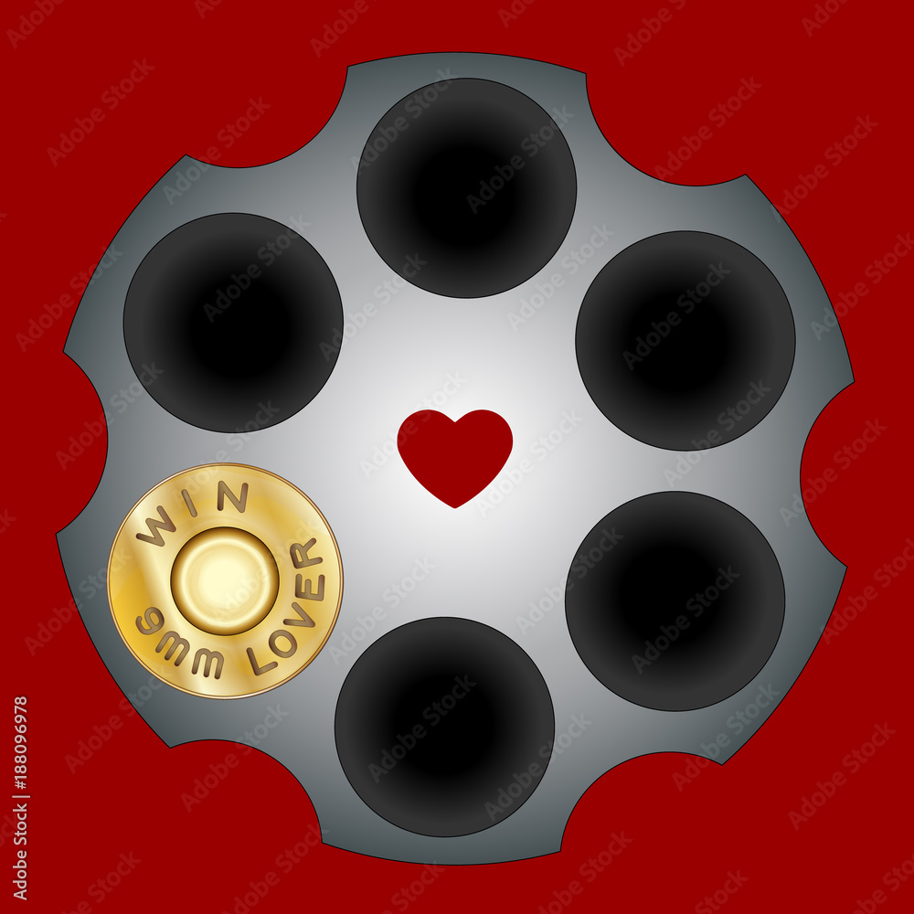 Shot bullets Saint Valentine isolated on white background. Caliber of ...