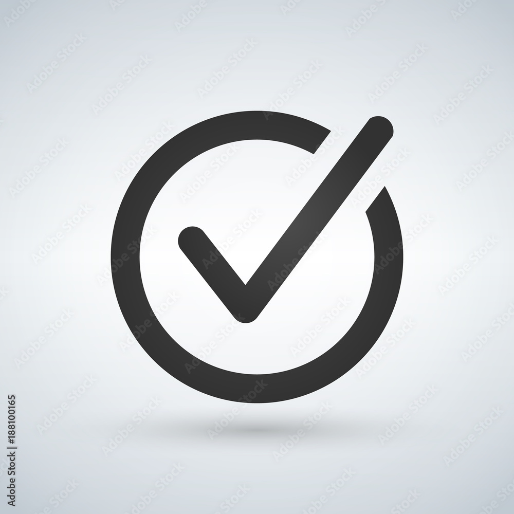 Check list button icon. Check mark in round sign. Stock Vector | Adobe ...