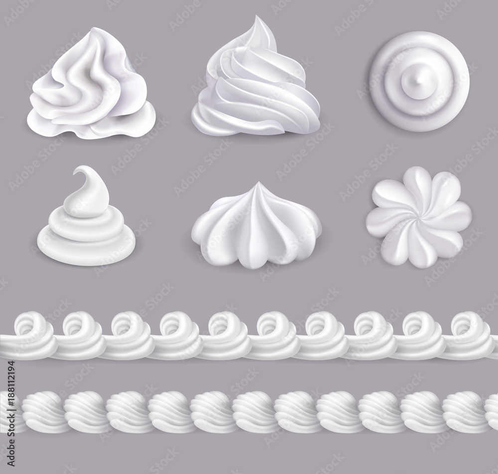 Whipped Cream Set Stock Vector | Adobe Stock