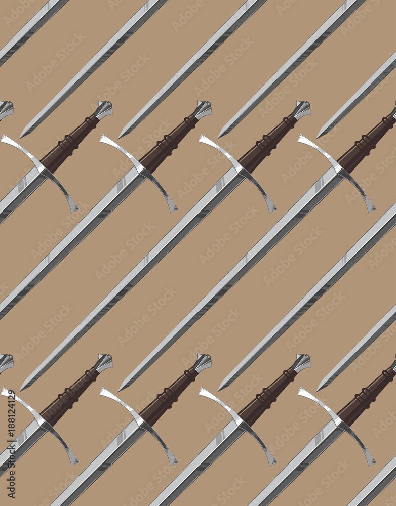 Seamless background with swords Stock Vector | Adobe Stock