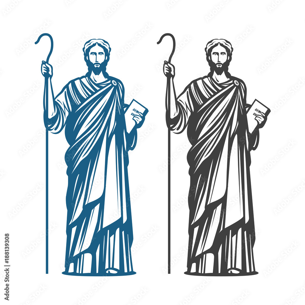 Jesus Christ of Nazareth. God, Messiah, religion symbol. Vector ...