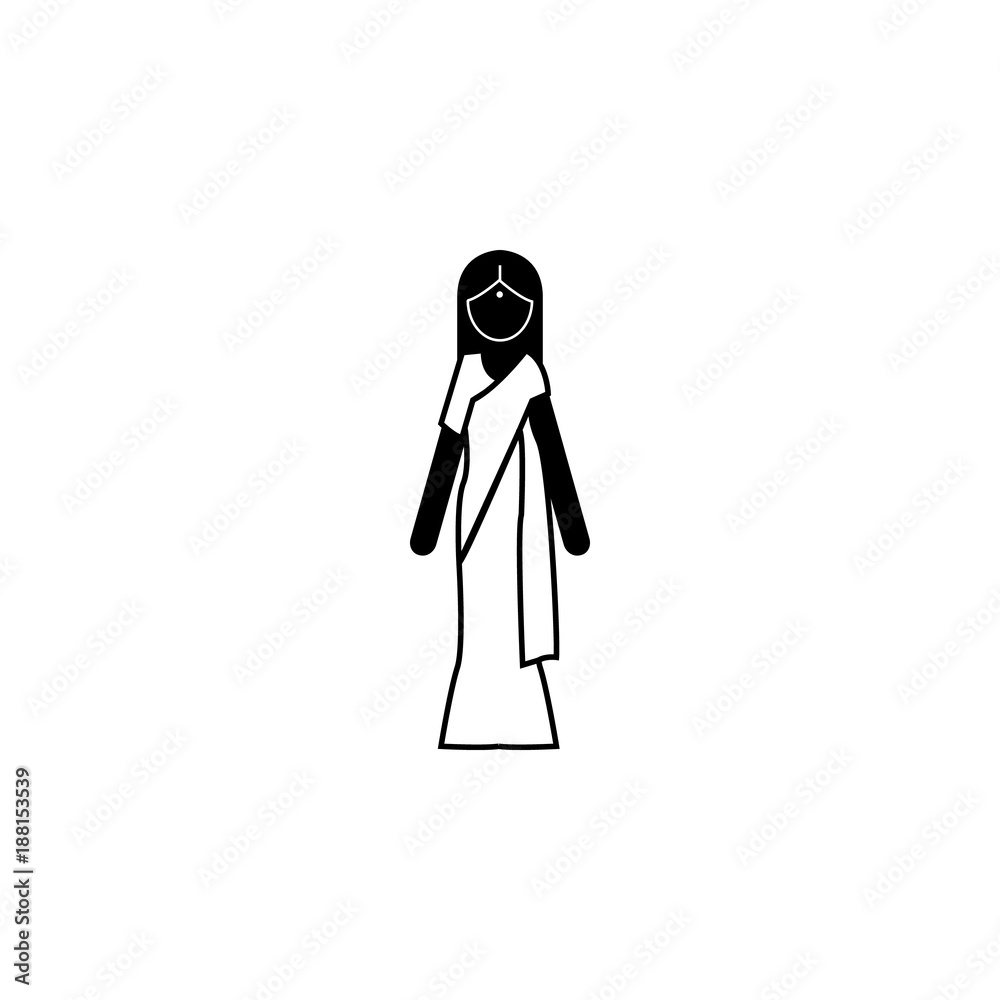 a girl in a sari icon. Elements of Indian Culture icon. Premium quality ...