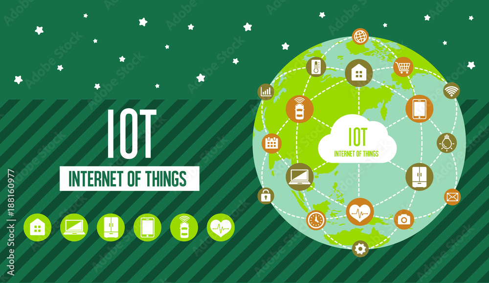 IoT ( internet of things ) image illustration (earth) / green color ... IoT ( internet of things ) image illustration (earth) / green color ...