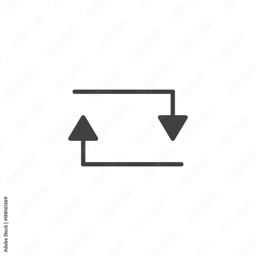 Arrow loop repeat icon vector, filled flat sign, solid pictogram ...