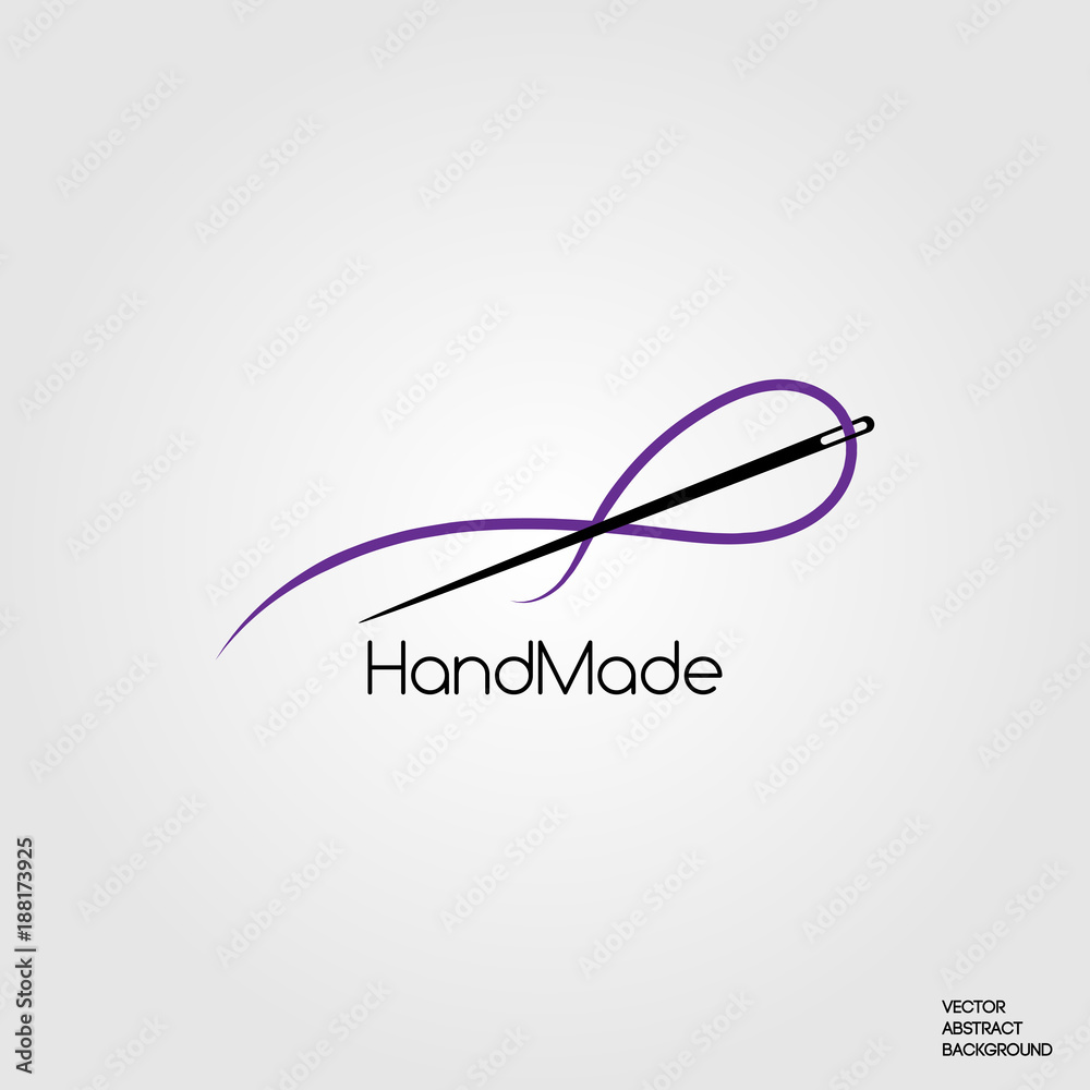 Needle and thread. Sewing logo. Handmade Stock Vector | Adobe Stock
