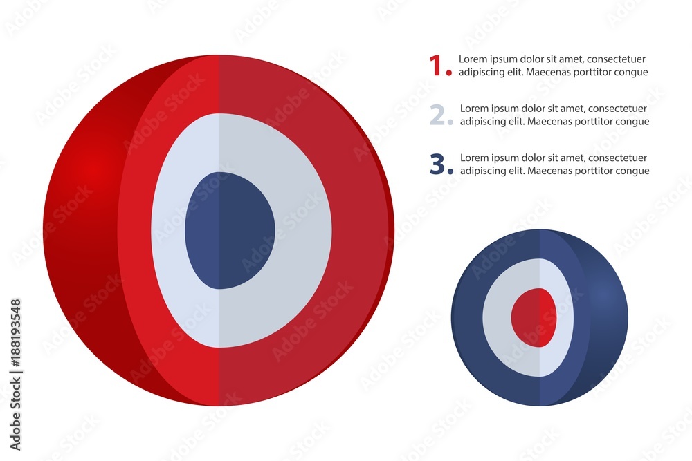Spherical diagram consisting of 3 layers. Infographic set for ...