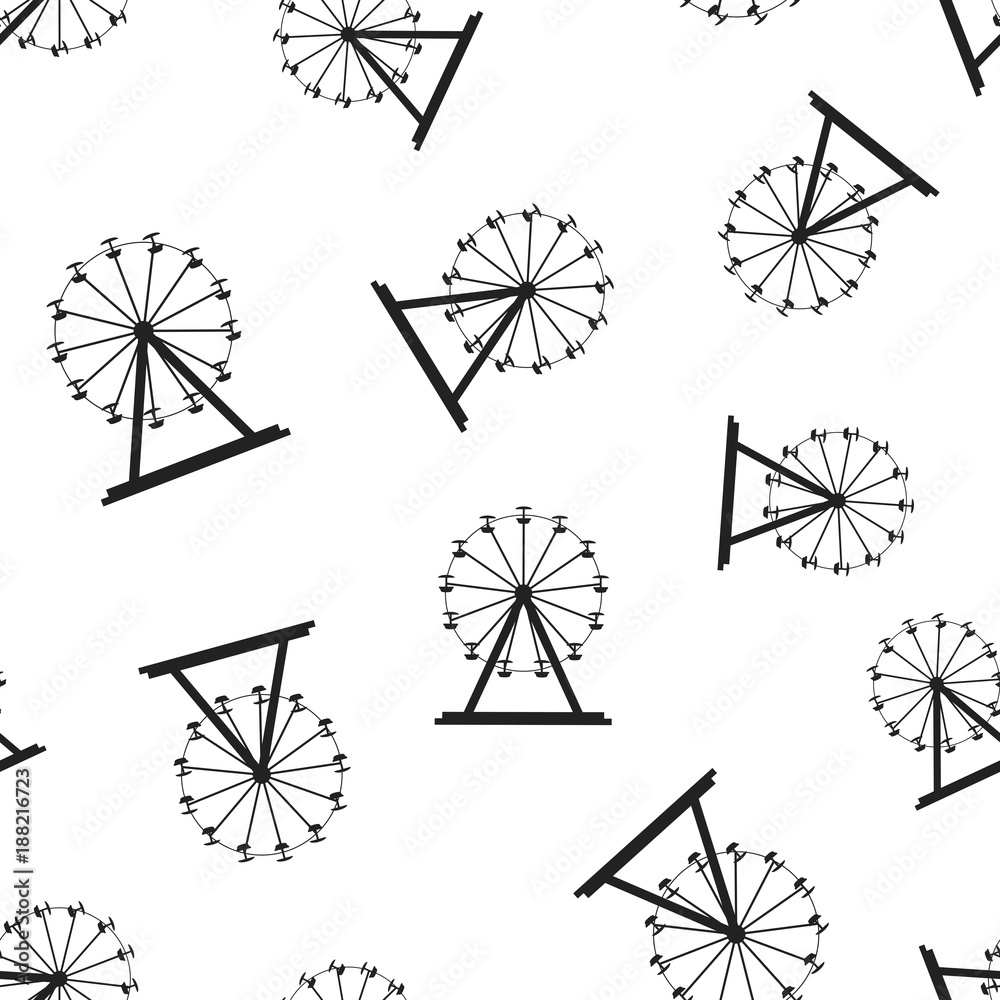 Ferris wheel seamless pattern background. Business flat vector ...
