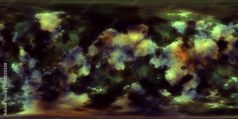Deep space, stars and nebula. Spherical environment HDRI map, 360 ...