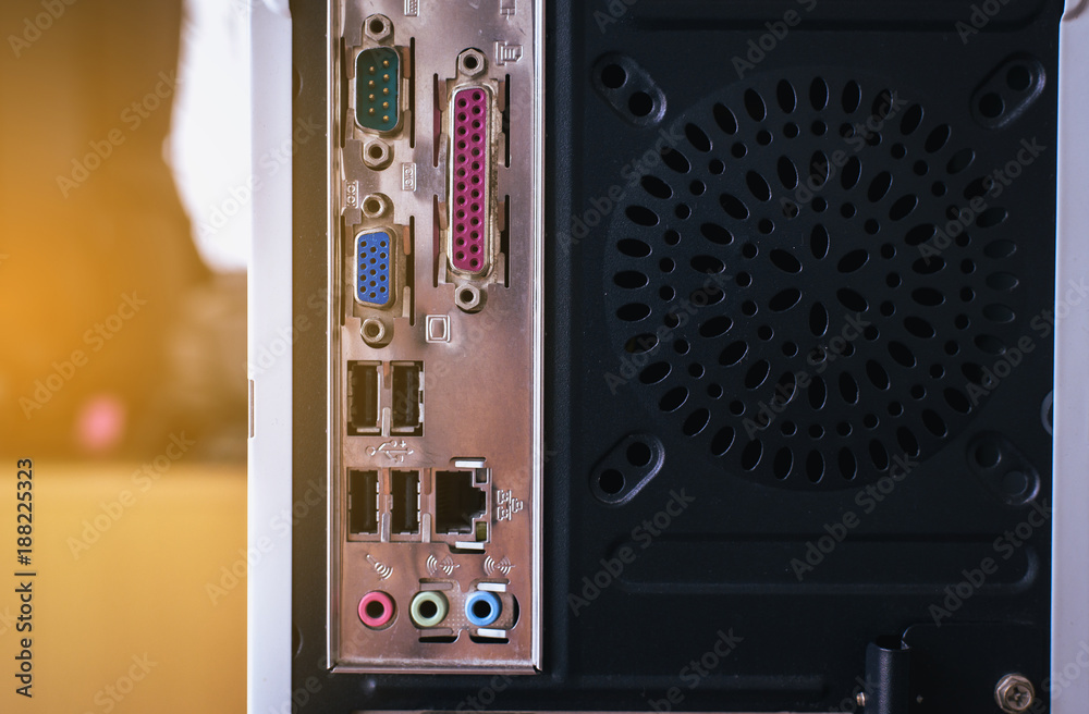 Computer ports type,Connector of mainboard Stock Photo | Adobe Stock