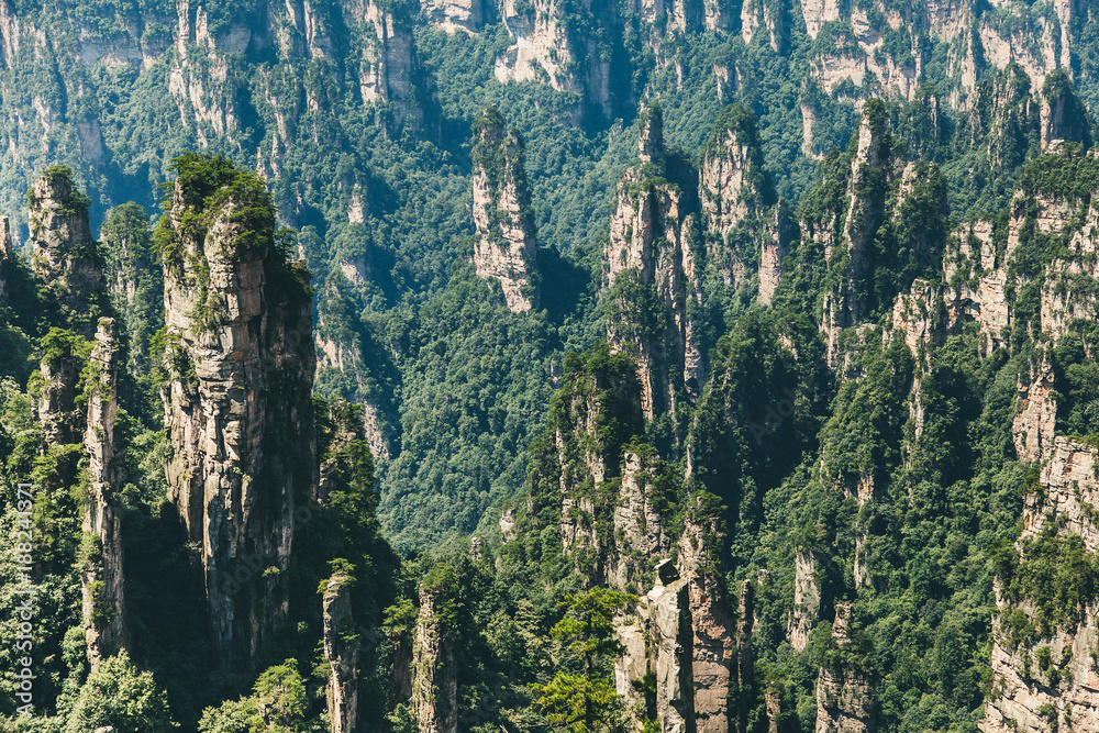 Rock column mountain. Zhangjiajie National Forest Park was officially ...