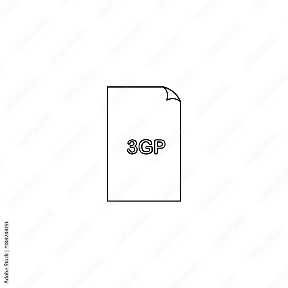 Pictograph of format file 3gp extension for template logo, icon, and ...