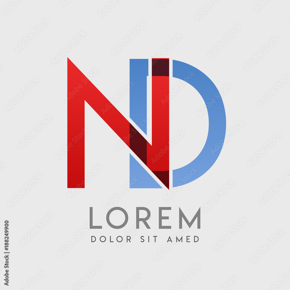 ND logo letters with "blue and red" gradation Stock Vector | Adobe Stock