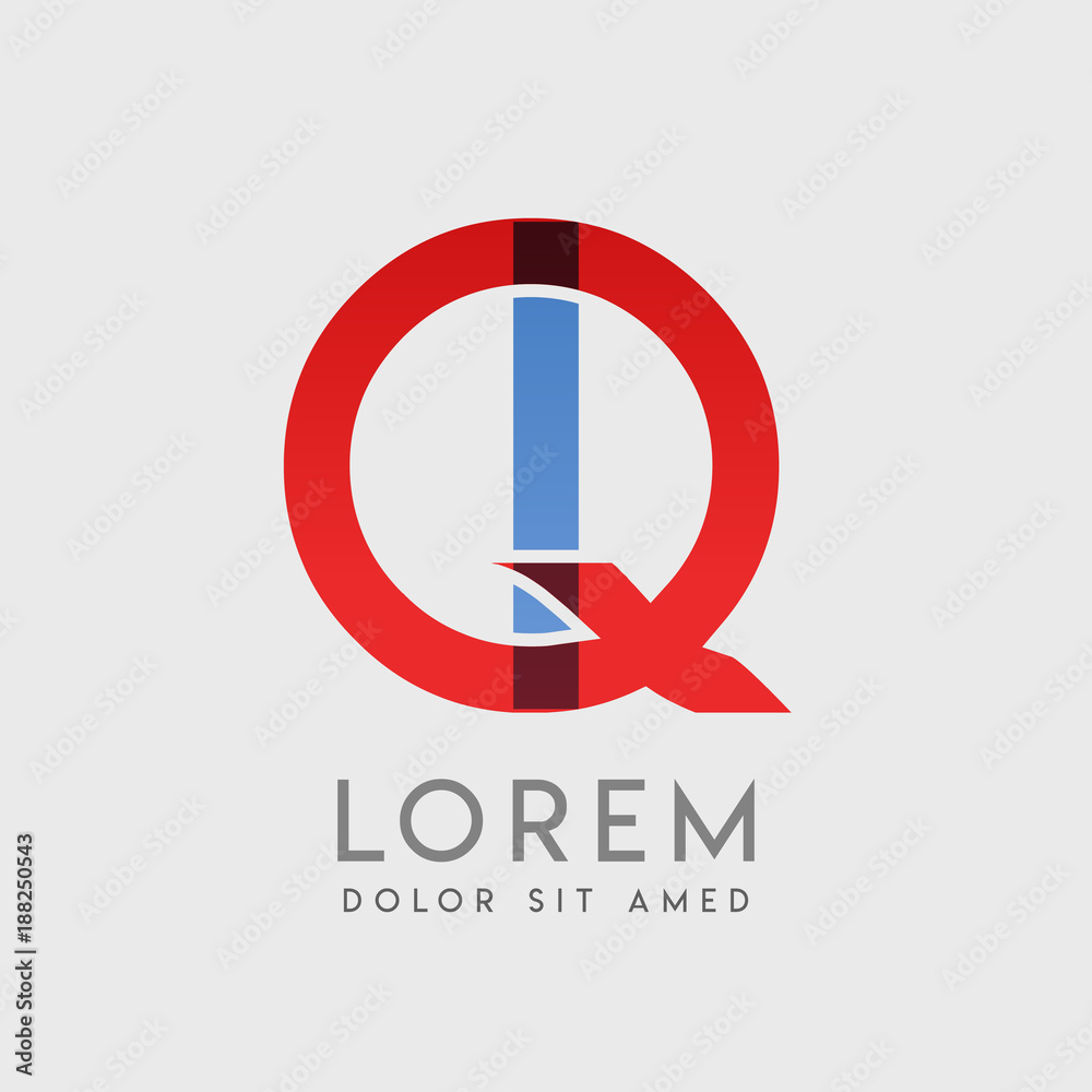 QI logo letters with "blue and red" gradation Stock Vector | Adobe Stock