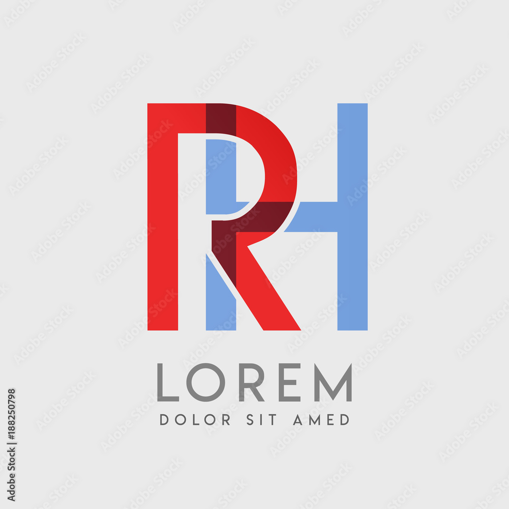 RH logo letters with "blue and red" gradation Stock Vector | Adobe Stock