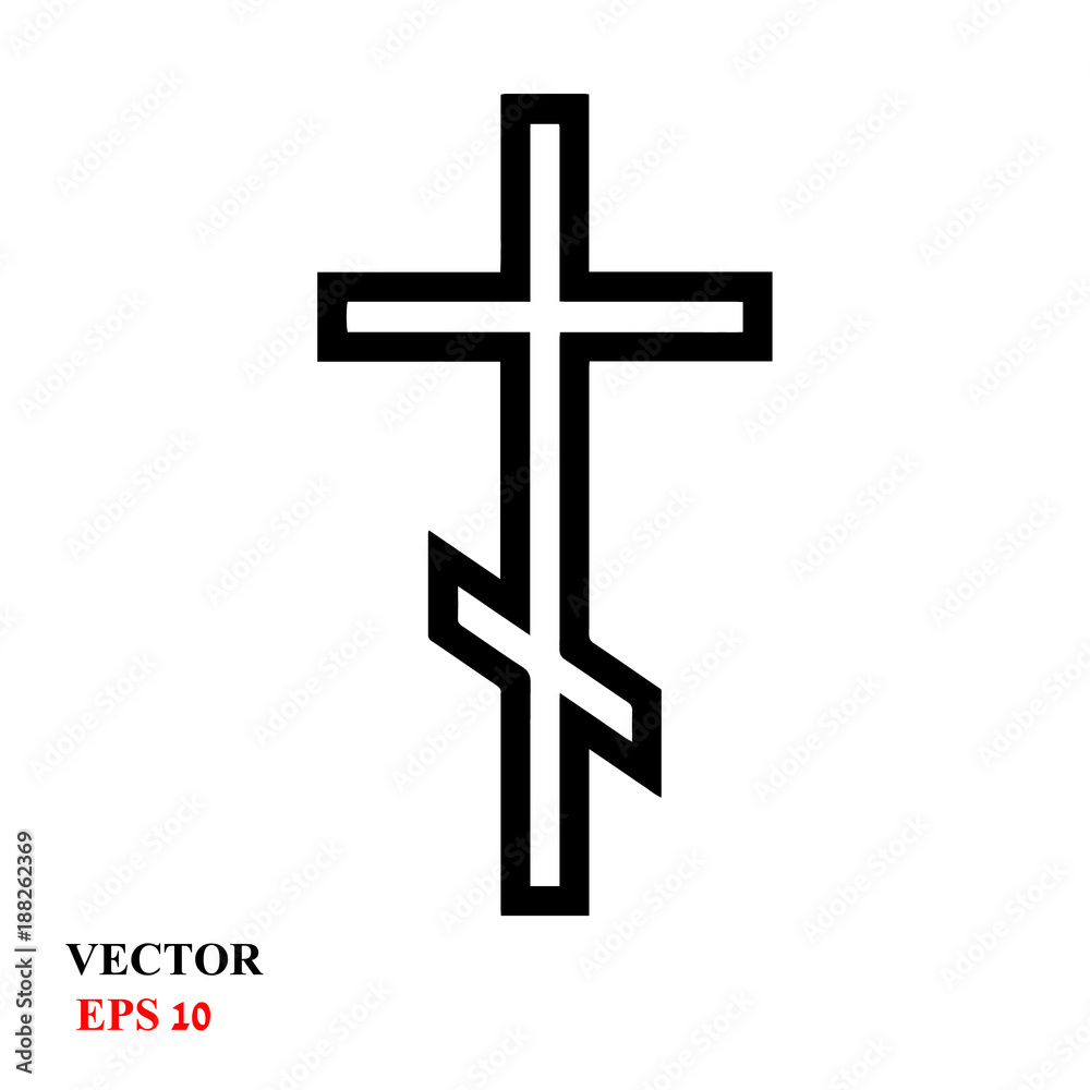 Isolated symIsolated symbol of orthodox cross in black colorbol of ...