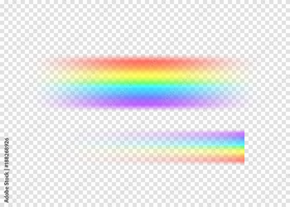 Rainbow string with limpid section edge isolated on transparent ...