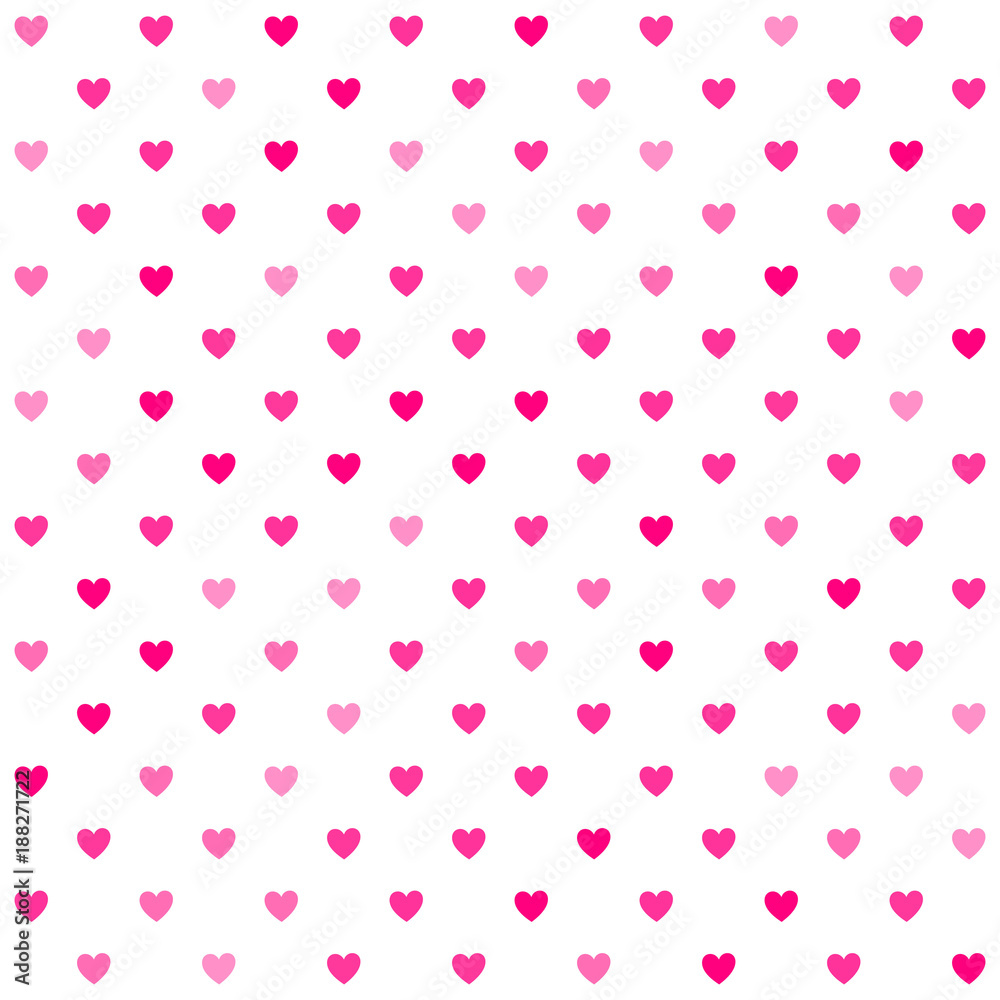 Cute little hearts in seamless pattern. Small heart shapes in different ...
