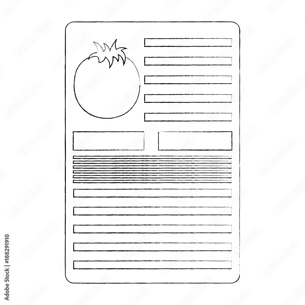 tomato nutrition facts label template vector illustration sketch design ...