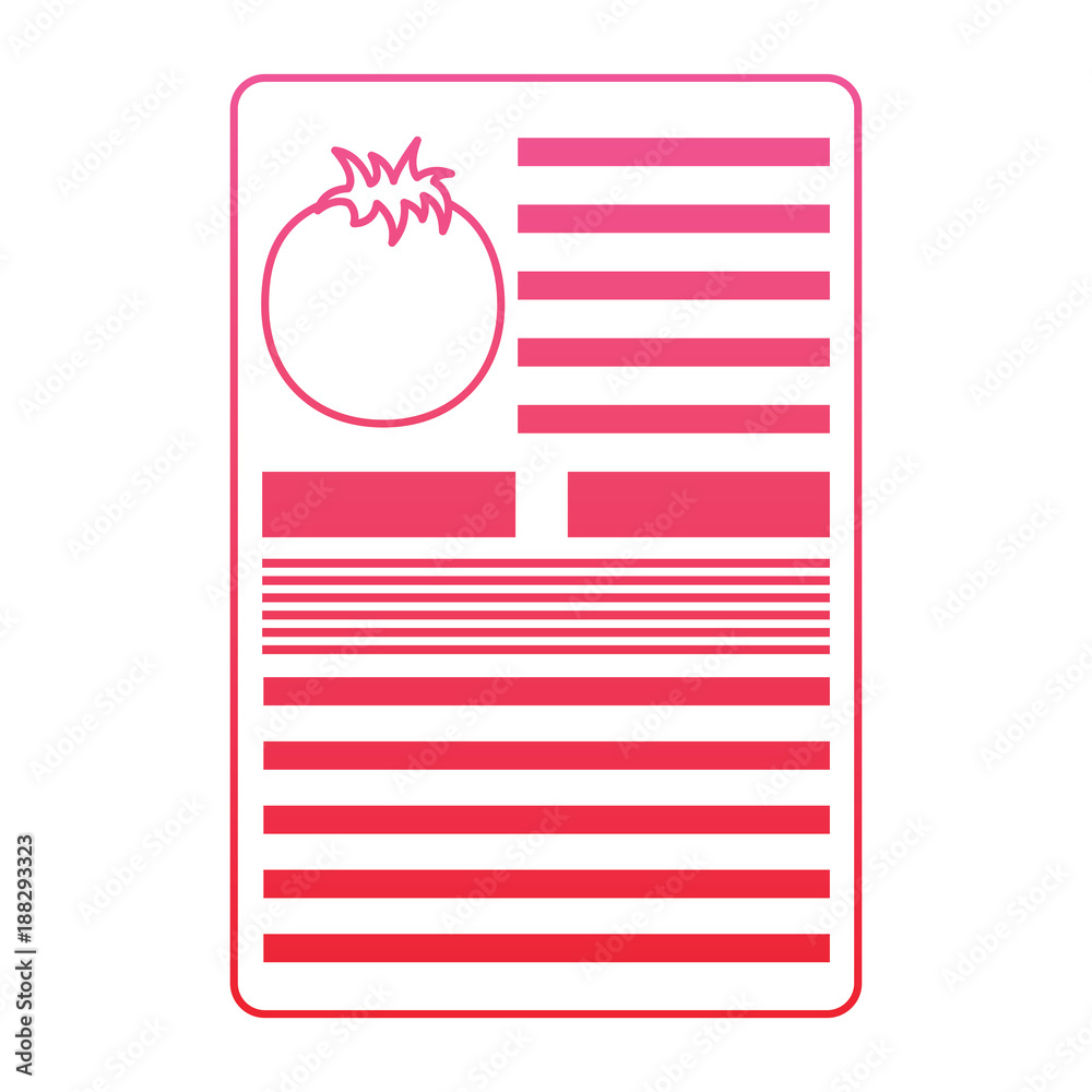 tomato nutrition facts label template vector illustration red line ...