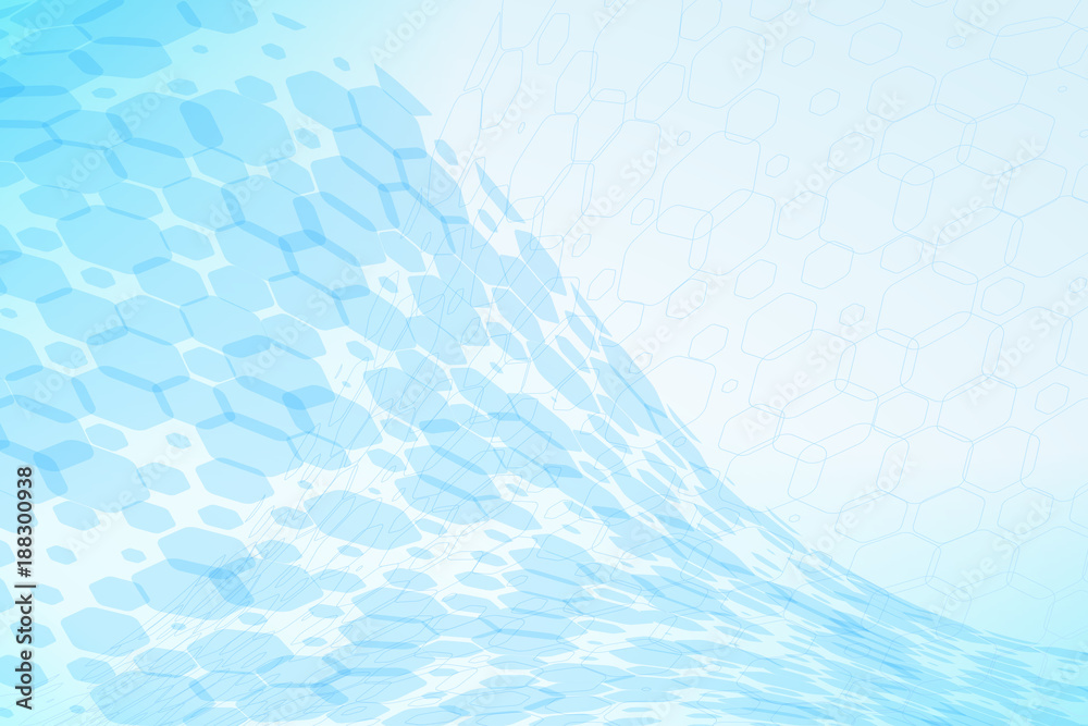 Abstract blue background with hexagon shapes different opacity and ...
