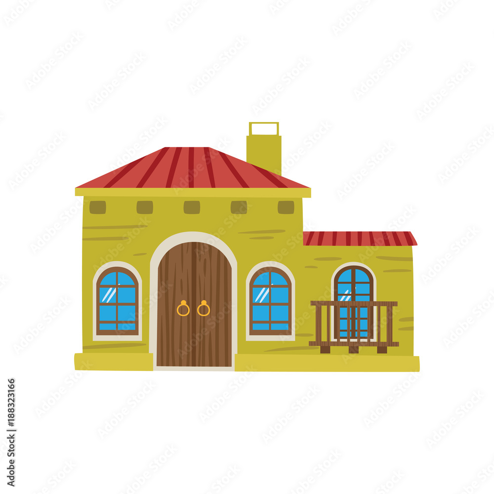 Mexican house facade cartoon vector Illustration Stock Vector | Adobe Stock