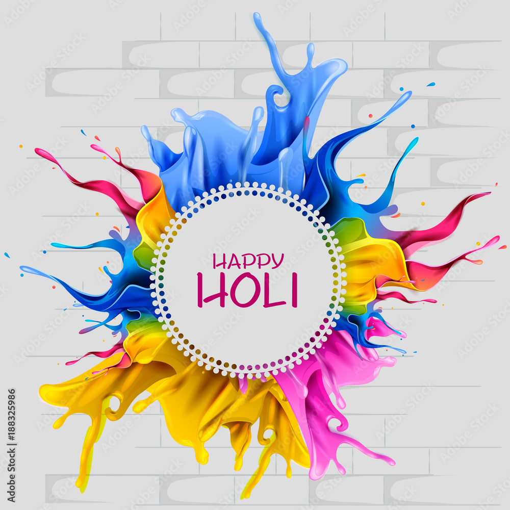 Colorful splash for Holi background Stock Vector | Adobe Stock