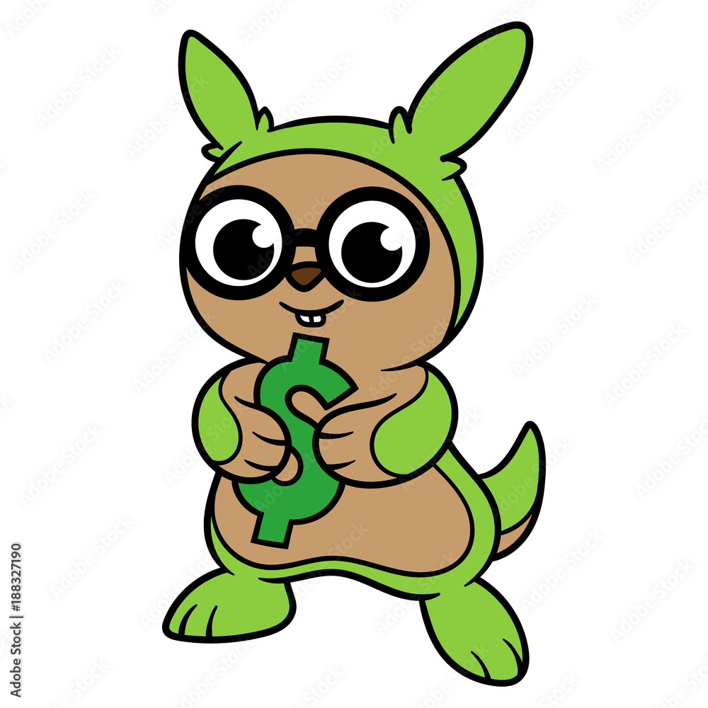 Cartoon Monster Holding Dollar Sign Illustration Stock Vector | Adobe Stock